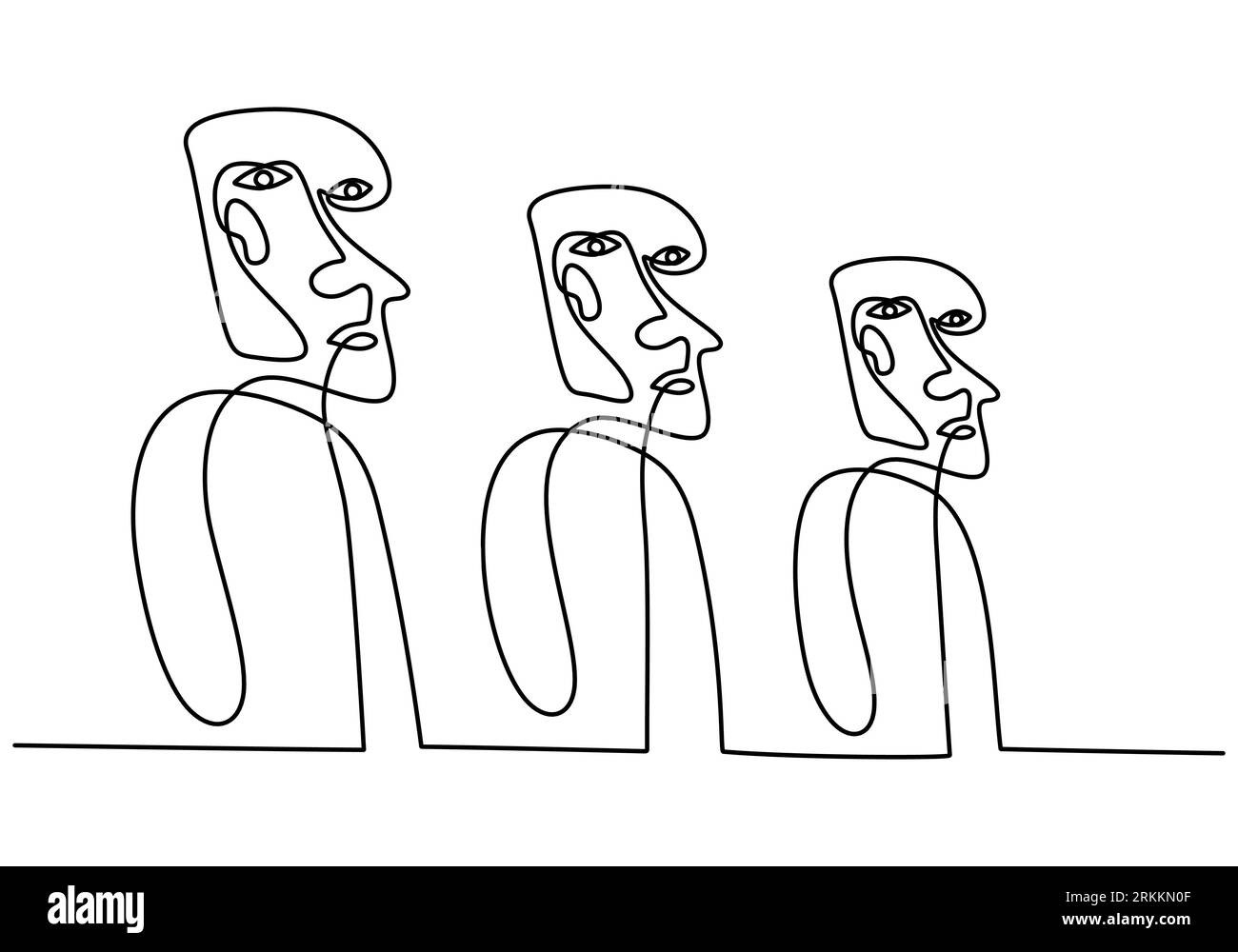 Continuous one line drawing of tribal abstract face human. Modern hand ...