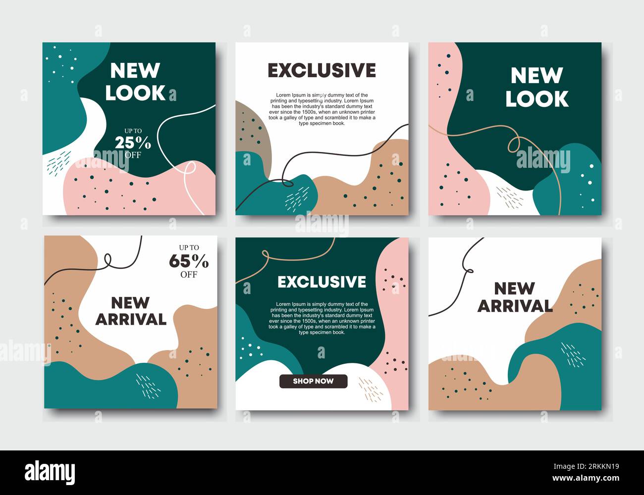 Creative abstract square puzzle for social media feed post with ...