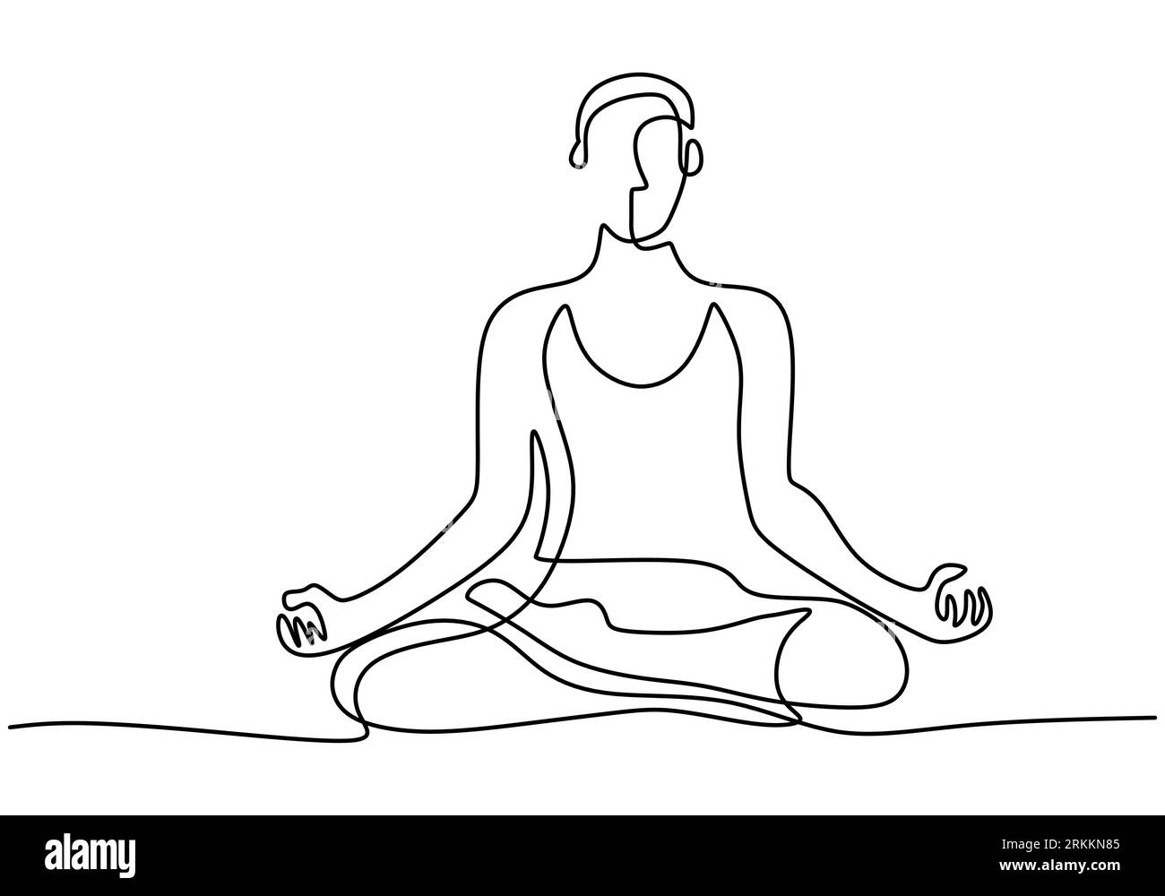 Woman cross legged silhouette Black and White Stock Photos & Images - Alamy