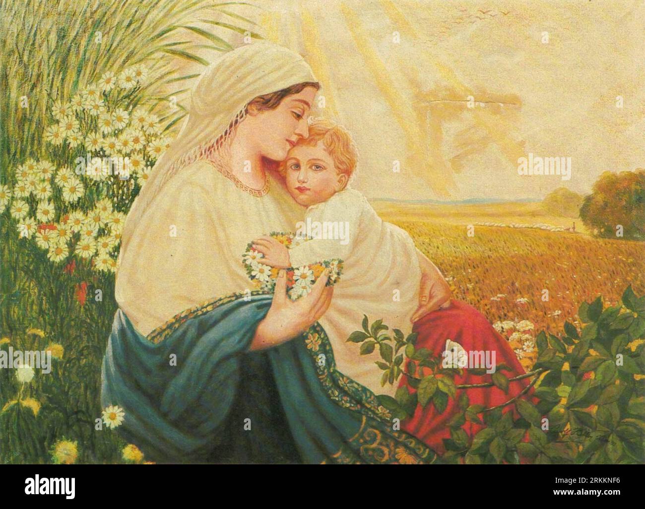Mother Mary with the Holy Child Jesus Christ 1913 by Adolf Hitler Stock ...