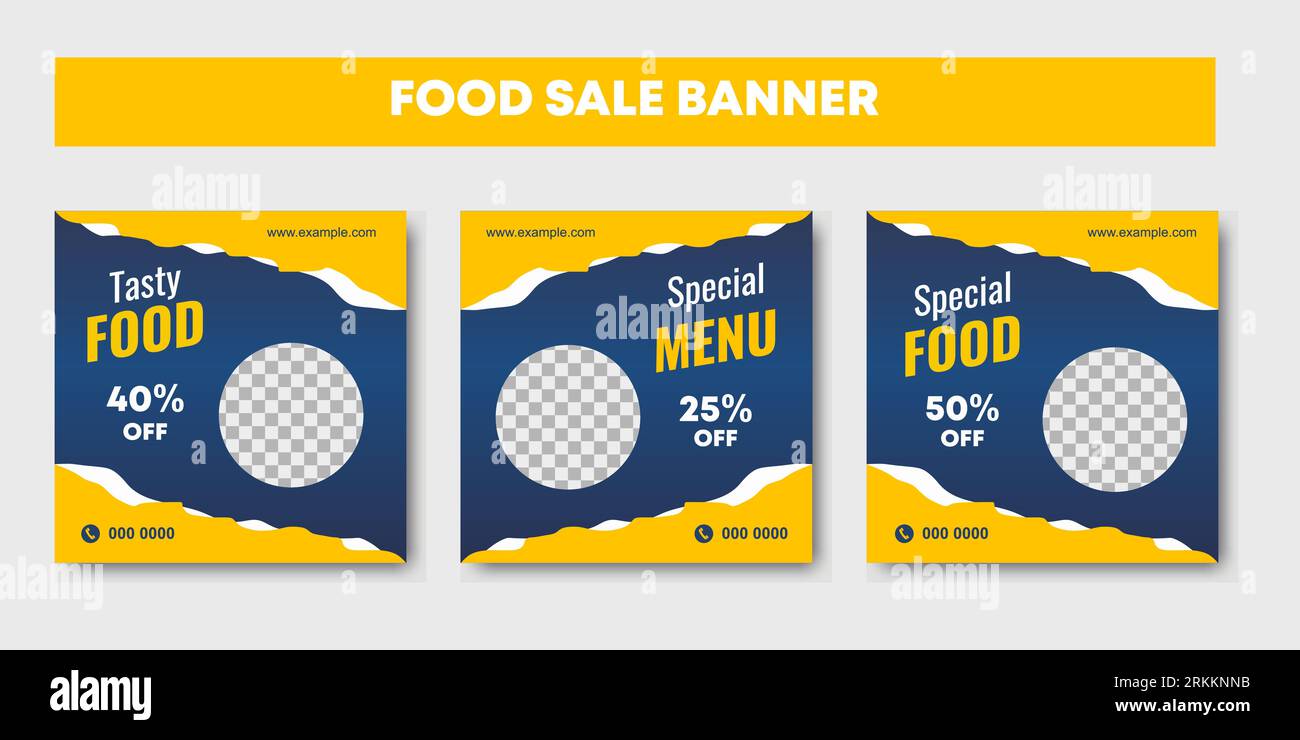 Set of social media post frames. Editable social media templates for ...