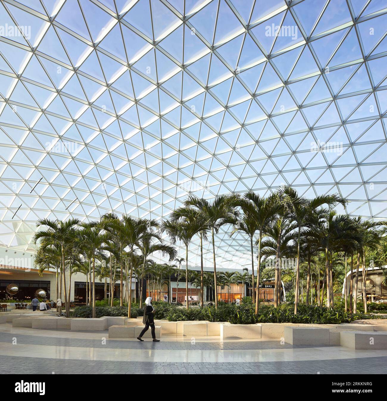 Interior garden with skylight. 360 Mall, Kuweit City, Kuwait. Architect ...