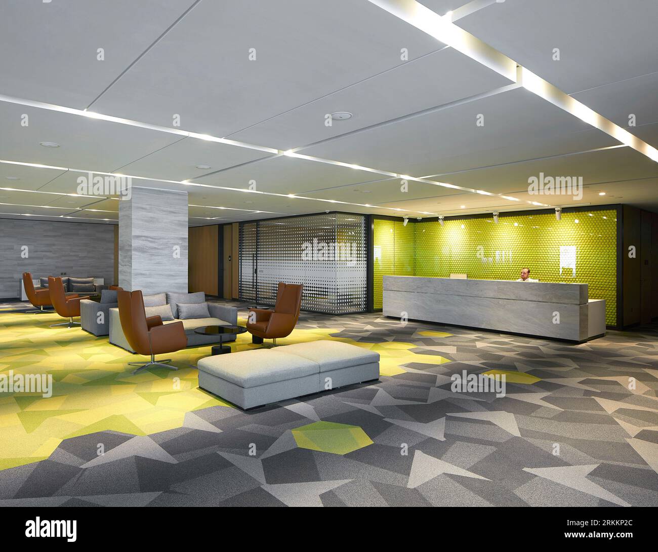 Reception and lounge. 360 Mall, Kuweit City, Kuwait. Architect: CRTKL ...