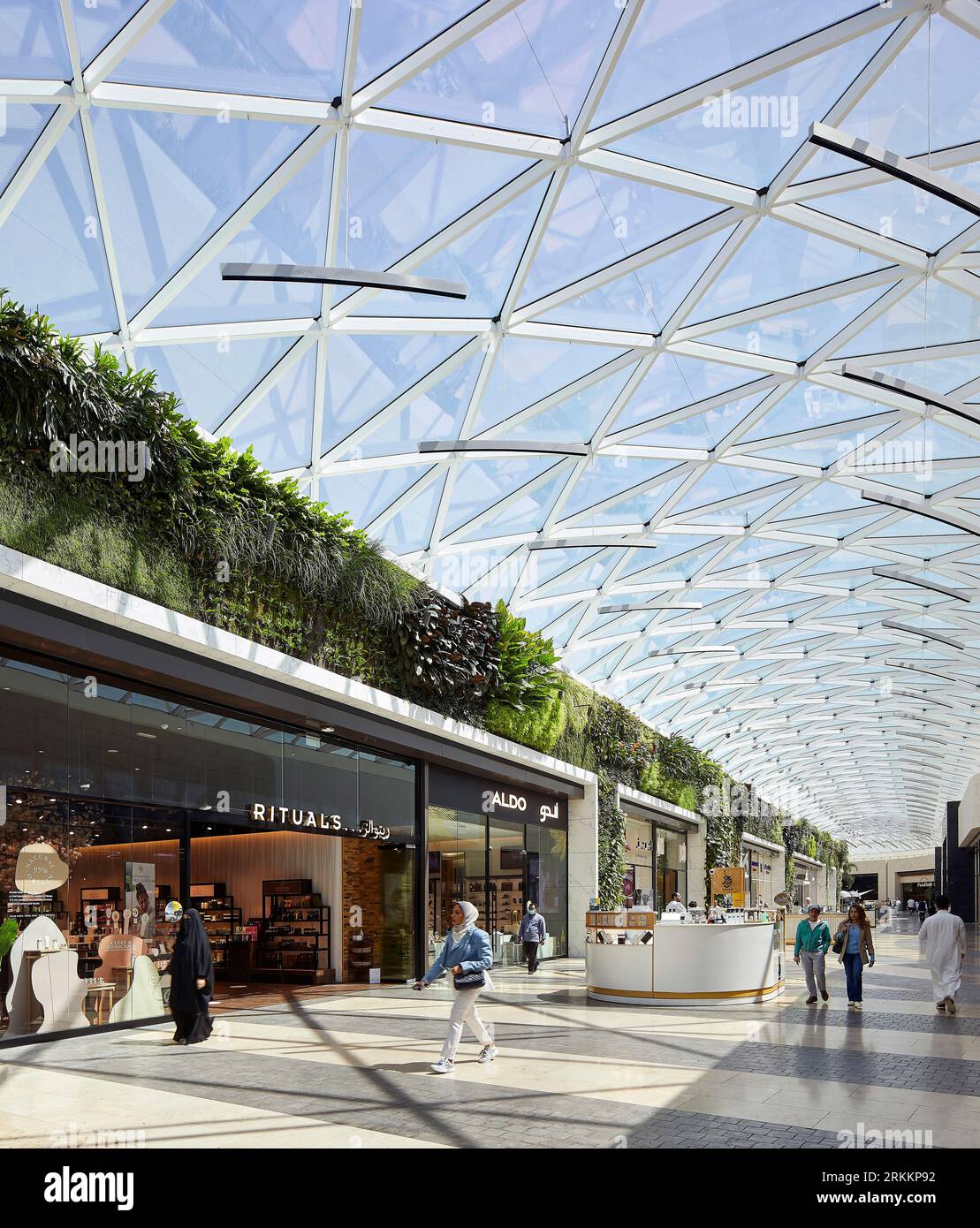 Circulation space and glazed ceiling. 360 Mall, Kuweit City, Kuwait ...