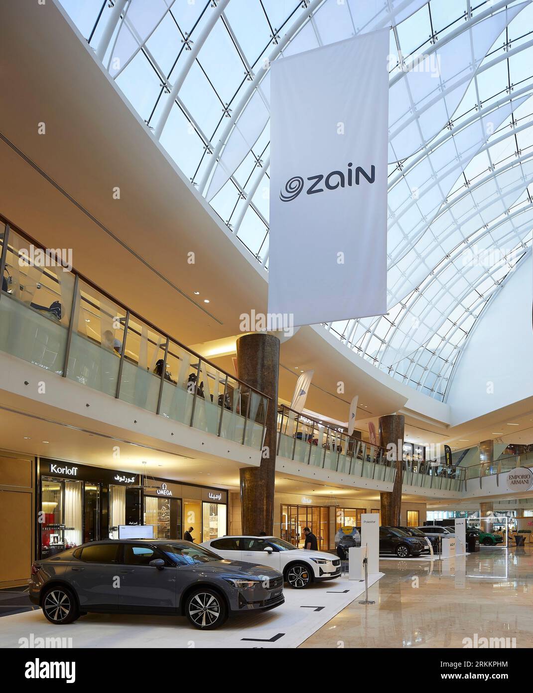 Vehicle display in shopping mall. 360 Mall, Kuweit City, Kuwait ...