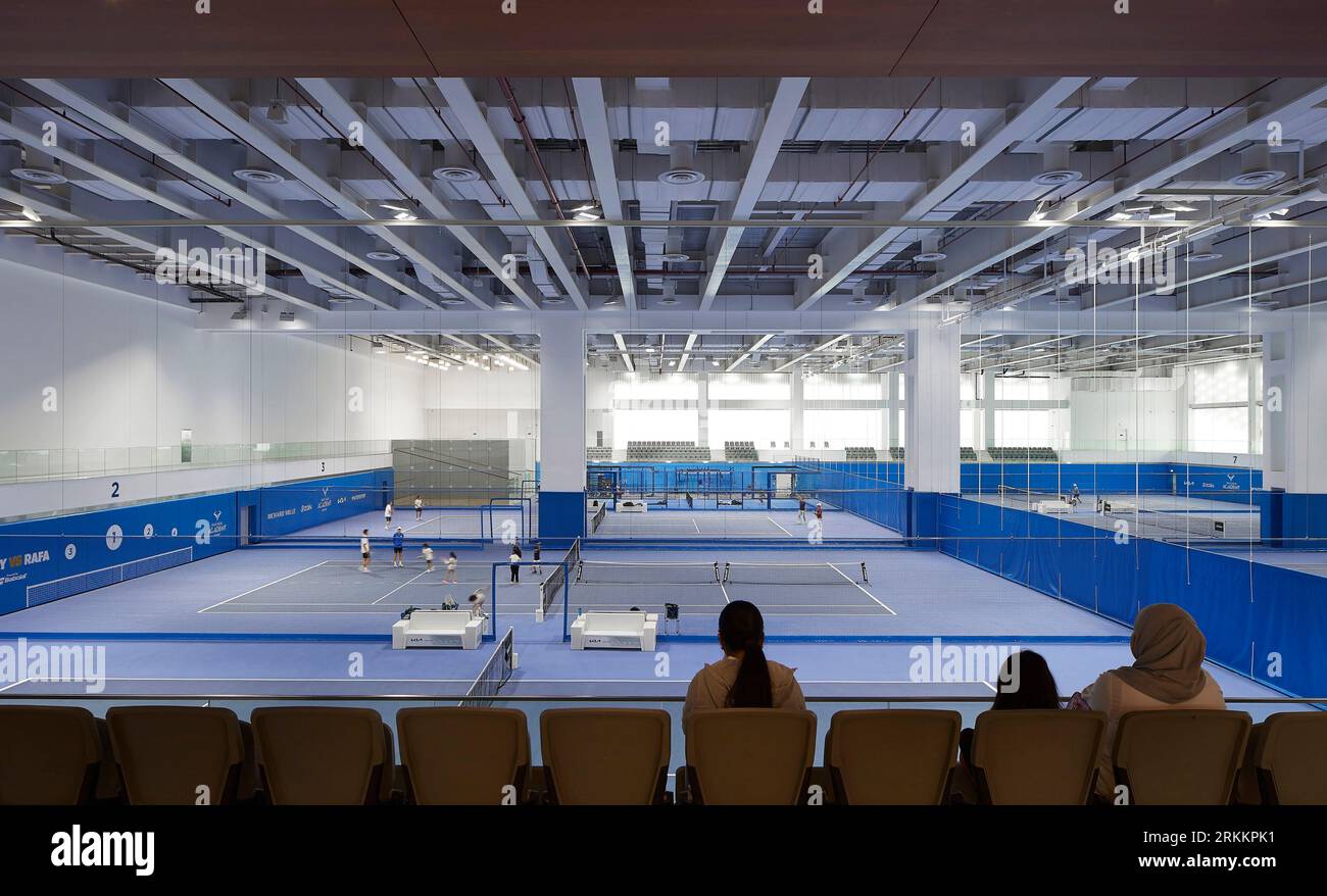 Interior tennis court. 360 Mall, Kuweit City, Kuwait. Architect: CRTKL ...