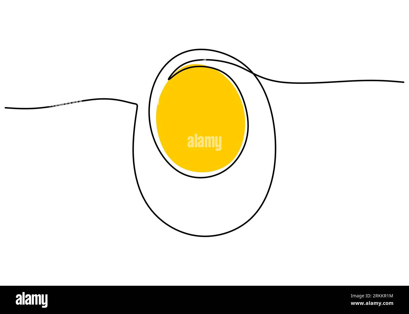 Continuous line drawing of egg. Sunny side up egg hand drawn one line ...