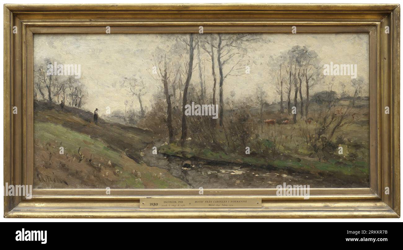 Landscape with a Running Brook. Scene from the Carolles in Normandy ...