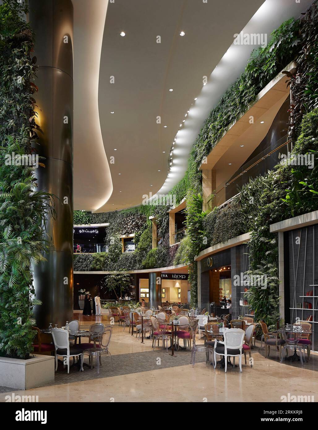 Interior with restaurant. 360 Mall, Kuweit City, Kuwait. Architect ...
