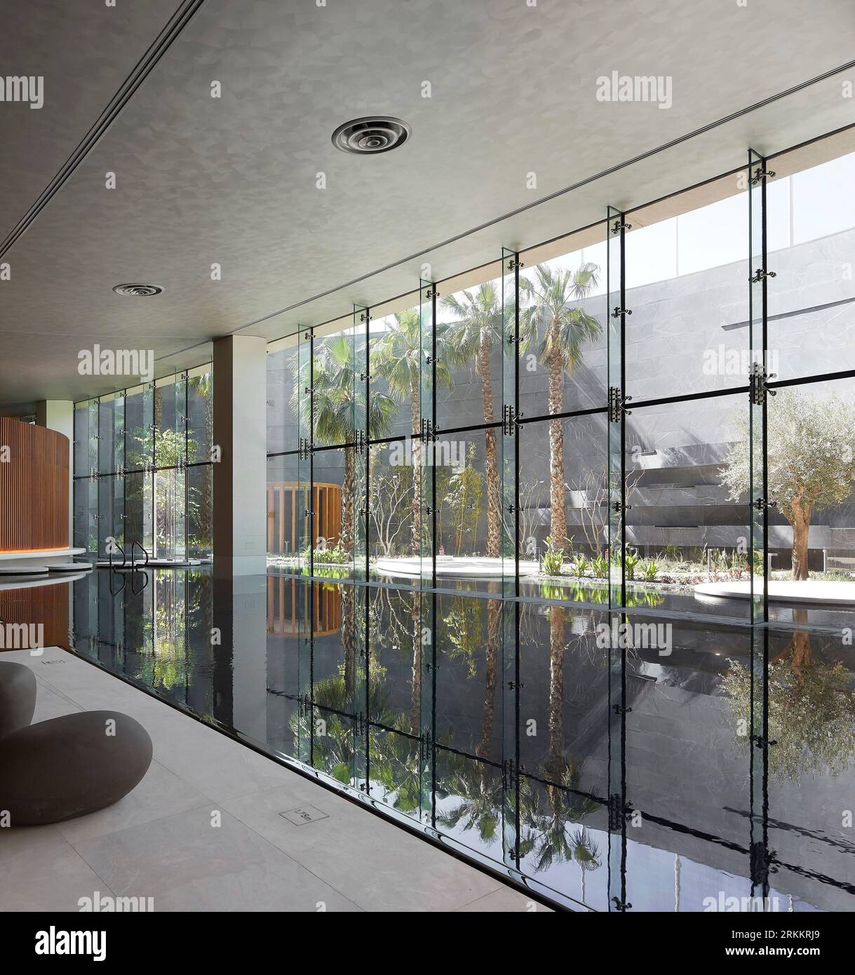 Pool with view through to garden. 360 Mall, Kuweit City, Kuwait ...