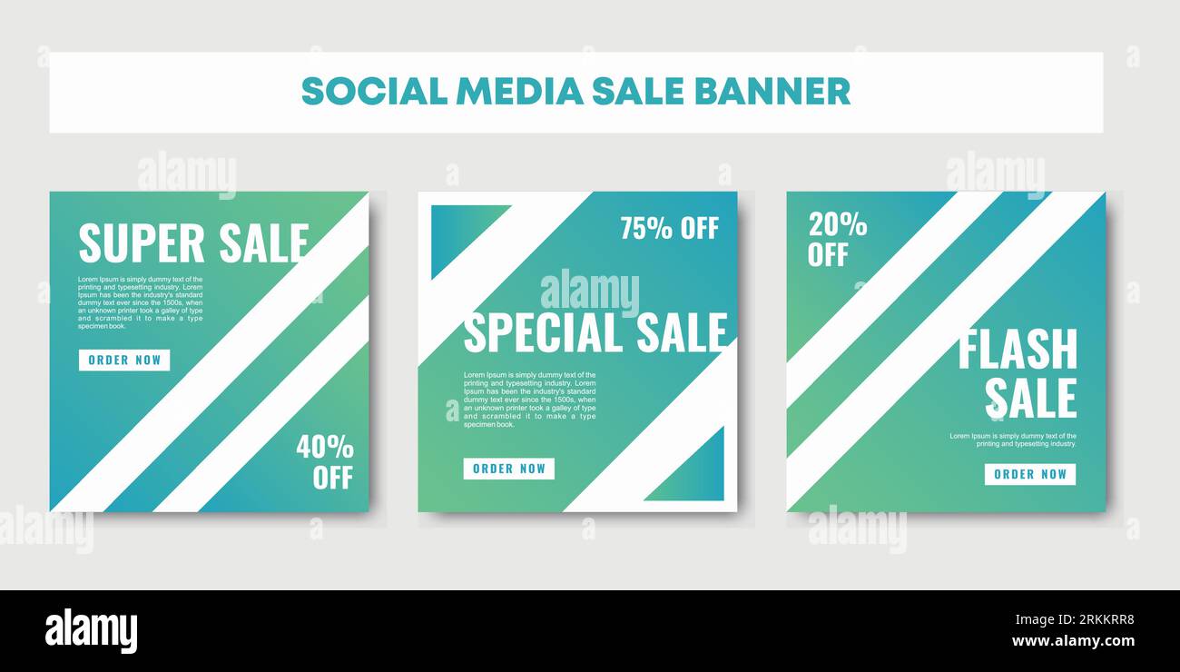 sale social media post design templates vector set, backgrounds Stock ...