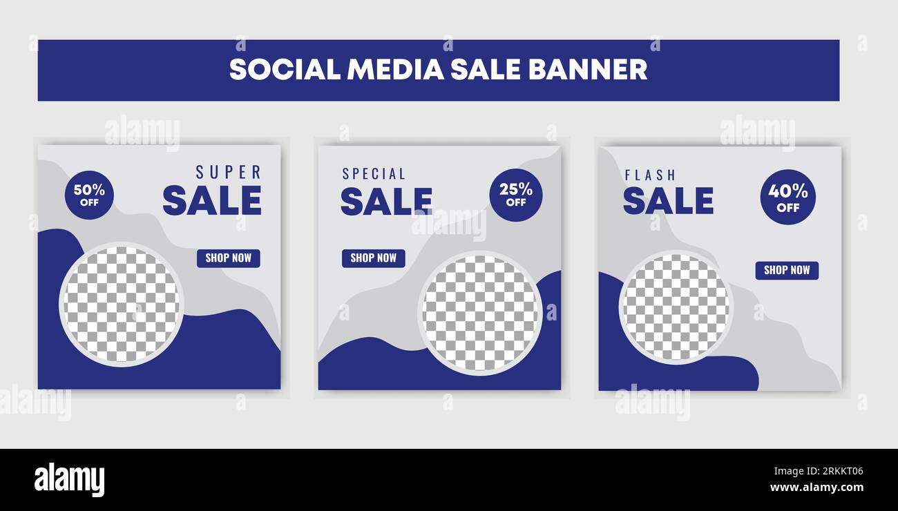 sale social media post design templates vector set, backgrounds Stock ...