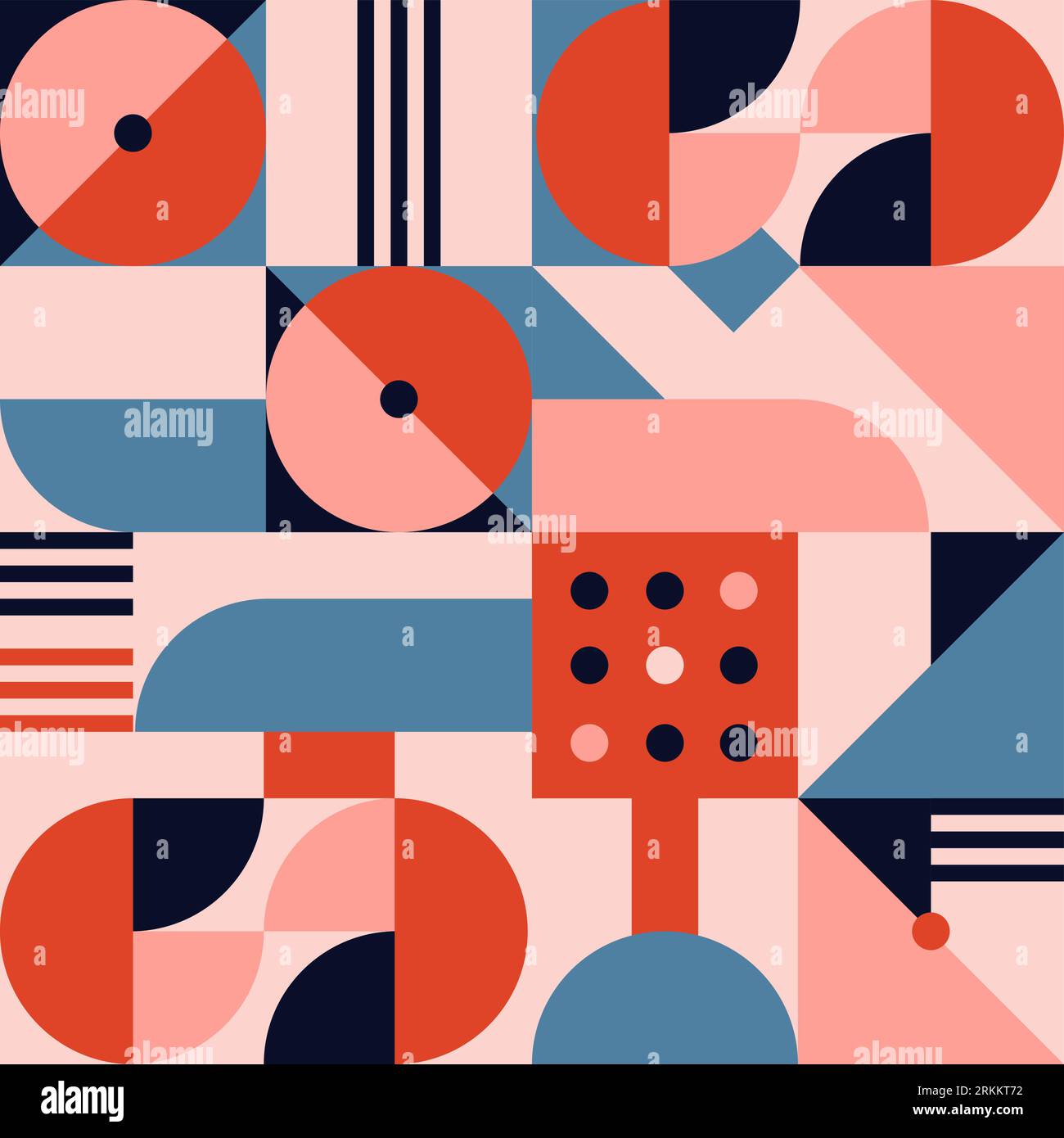 Abstract geometric mural colorful seamless pattern in Bauhaus style. pattern design Stock Vector ...