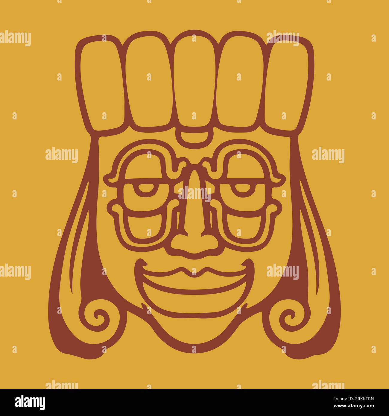 Colorful ethnic mayan masks. Ethnic ritual heads. Ancient African ...