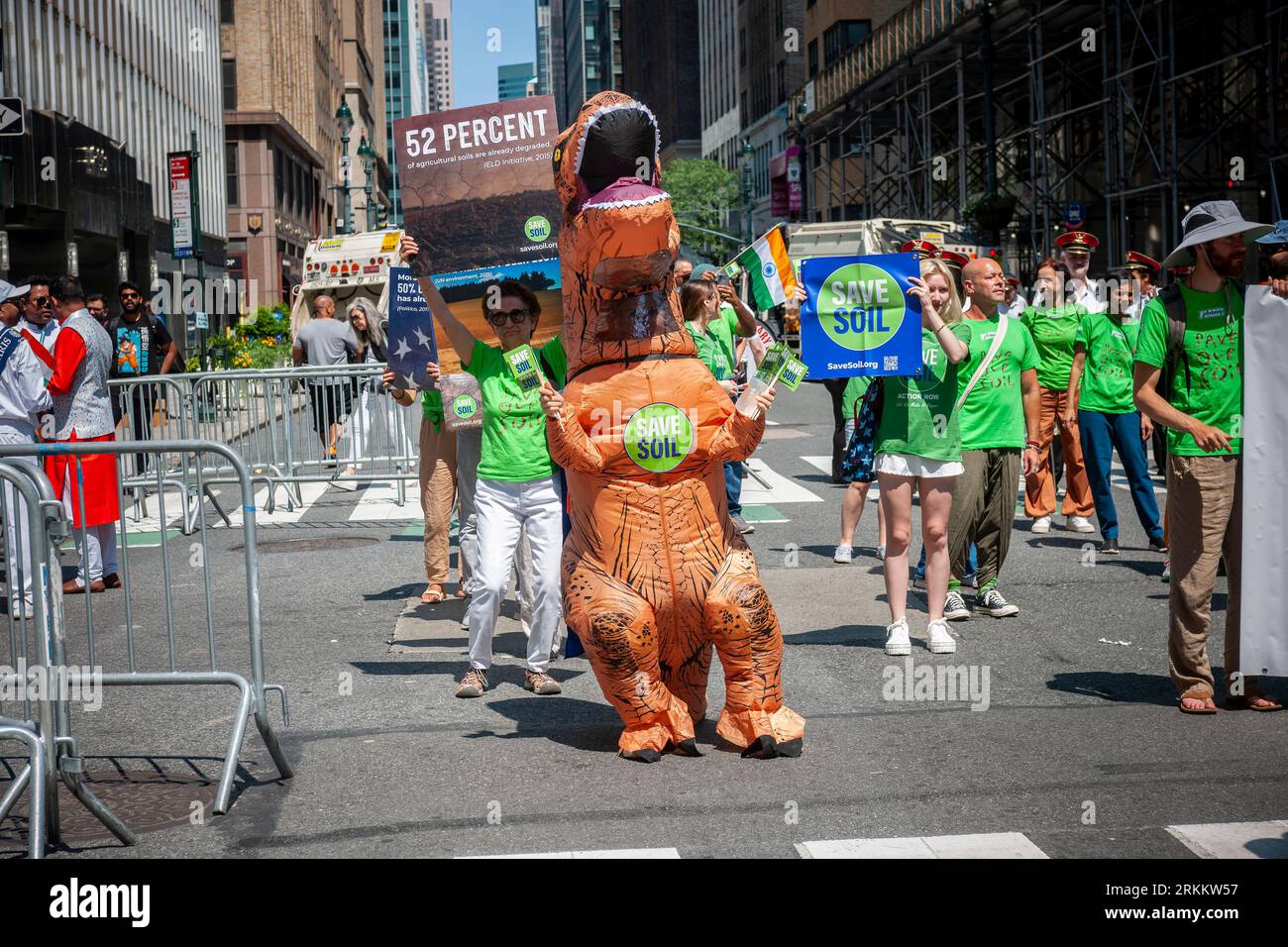 Save Soil organization at the Indian Independence Day Parade on Madison ...