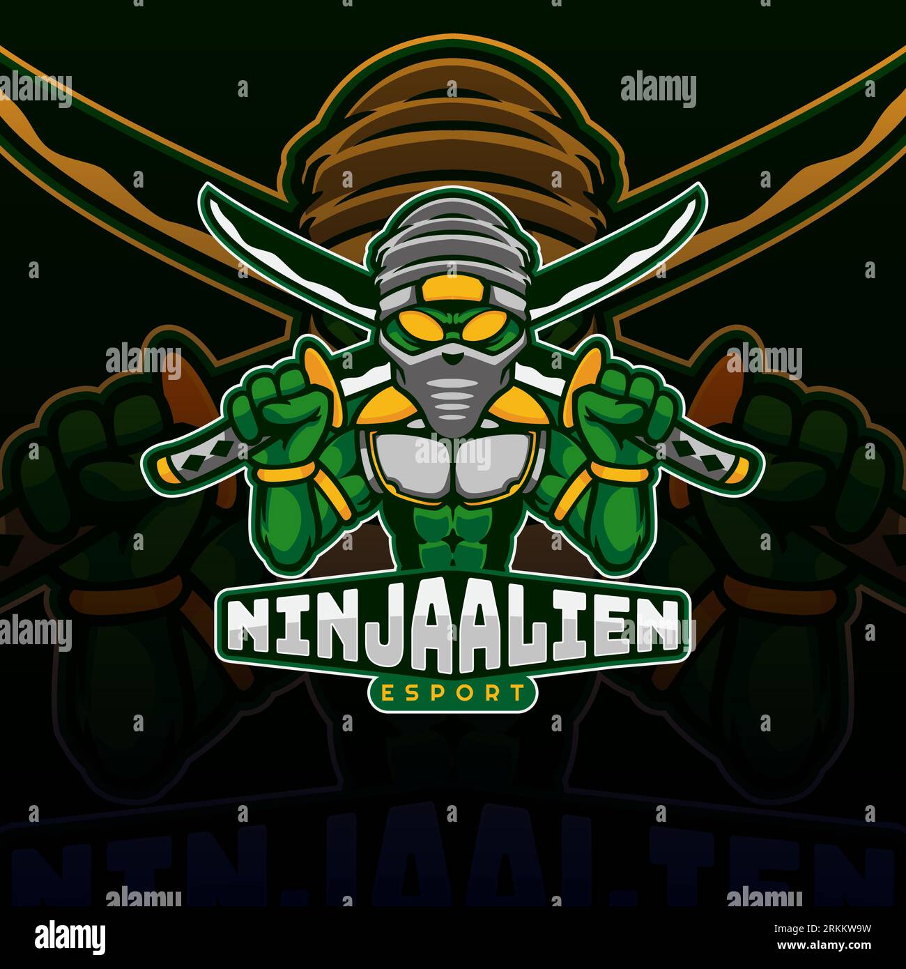 Ninja mascot logo for esport gamer with alien look. Assassin Ninja ...