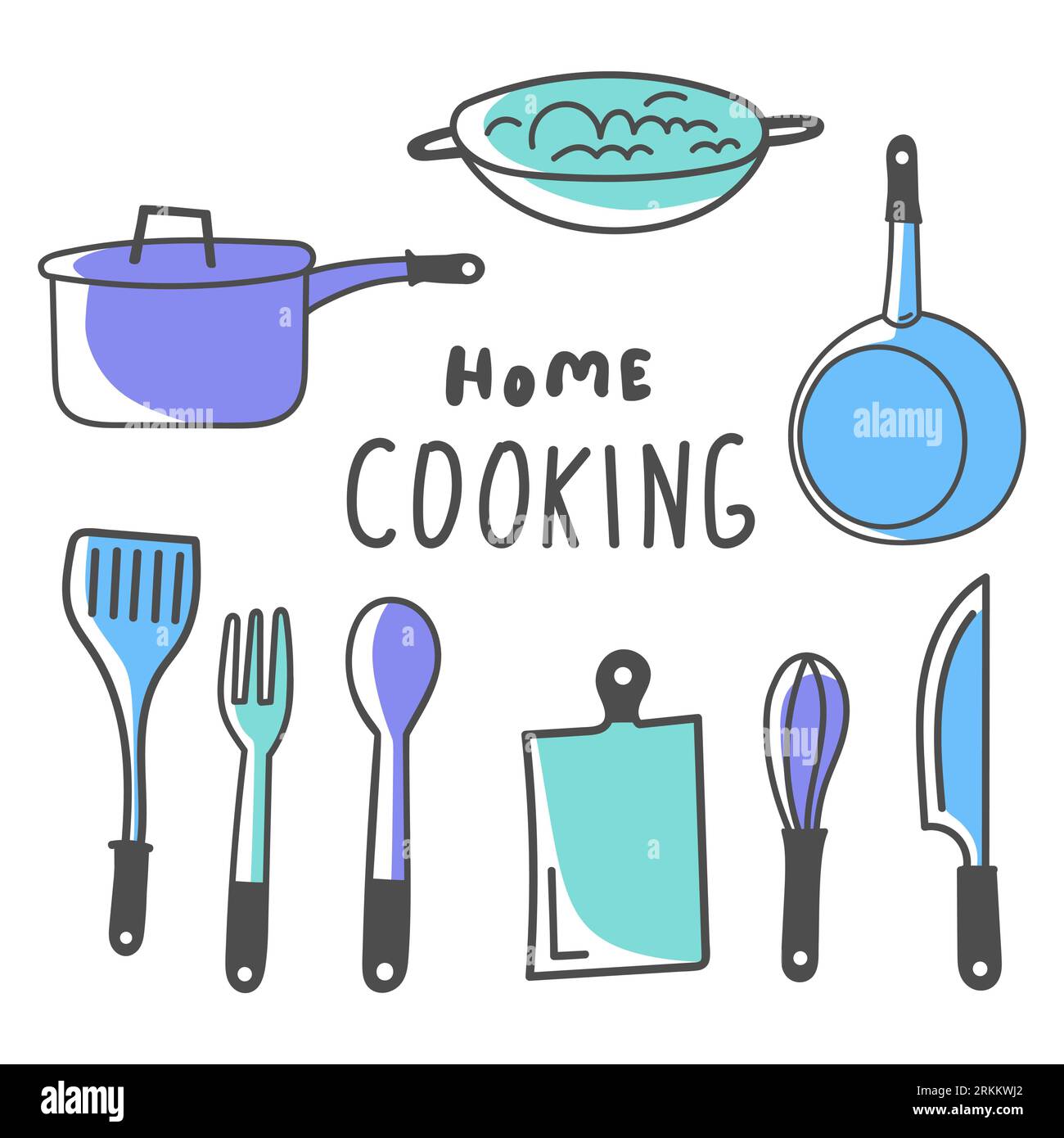 Cutting board bowl whisk Stock Vector Images - Alamy