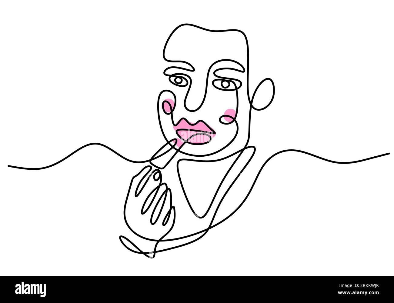 Palette one line drawing Cut Out Stock Images & Pictures - Alamy