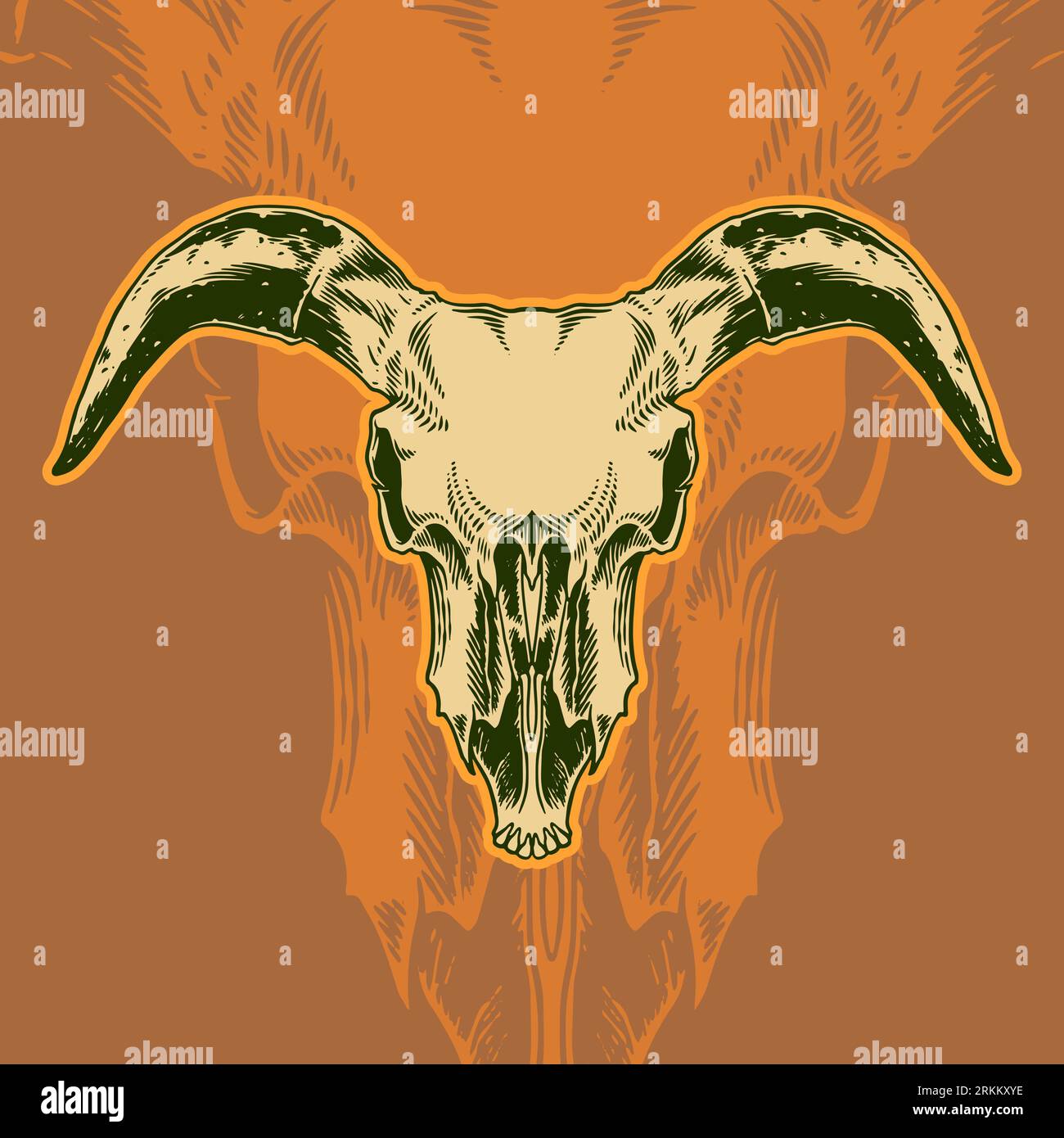 Evil Goat Skull Drawing
