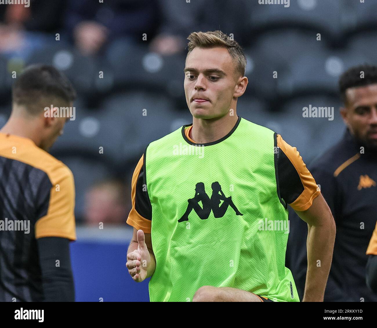 Scott Twine #30 of Hull City in the pregame warmup session during the ...