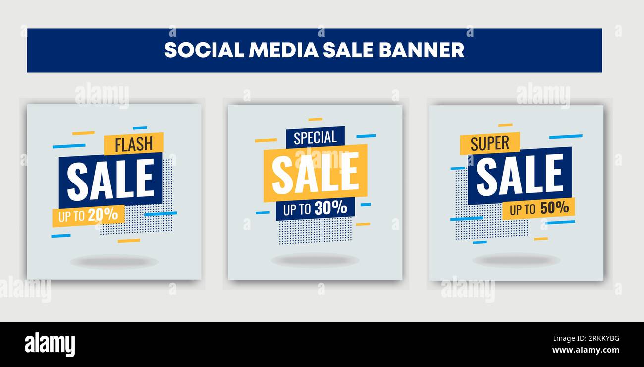 sale social media post design templates vector set, backgrounds Stock ...