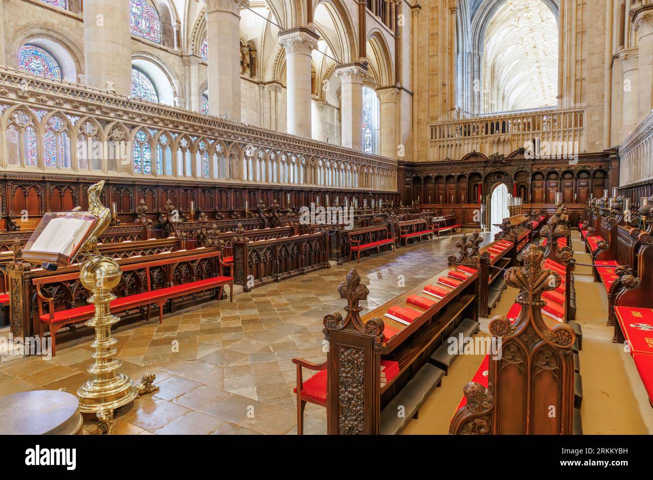 Canterbury, UK-May 20, 2023: Wooden chorus of Canterbury Cathedral ...