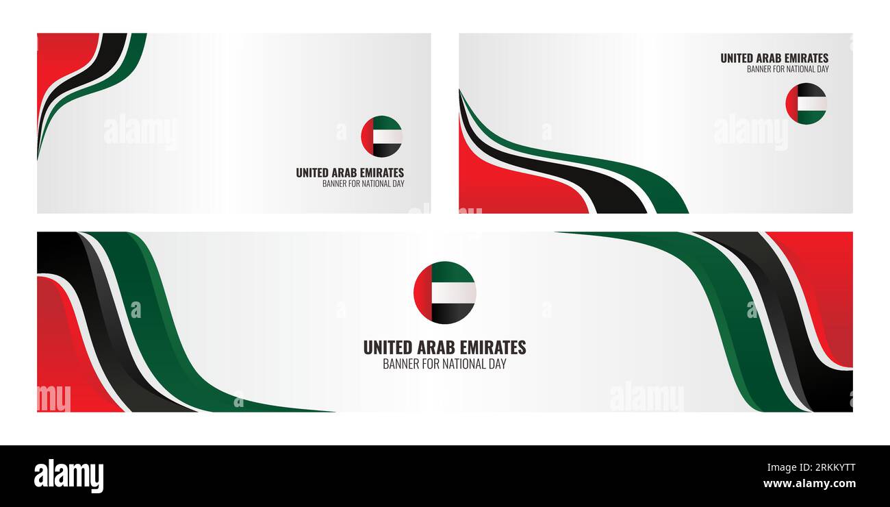 Set United Arab Emirates ( UAE ) National Day banner and header with ...
