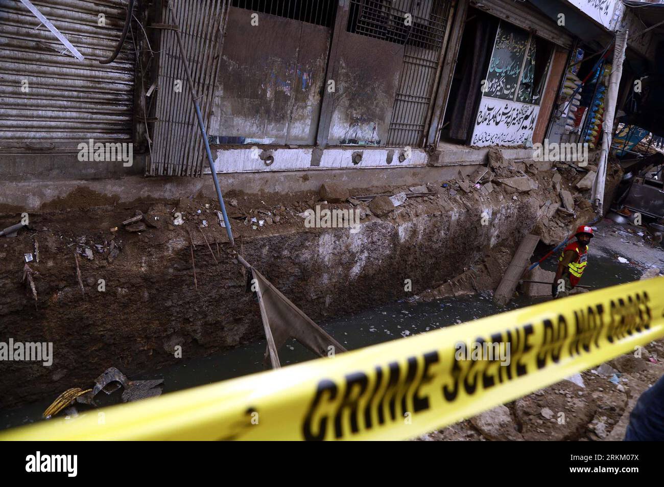 Karachi, Pakistan. 25th Aug, 2023. View of site after gas explosion in ...