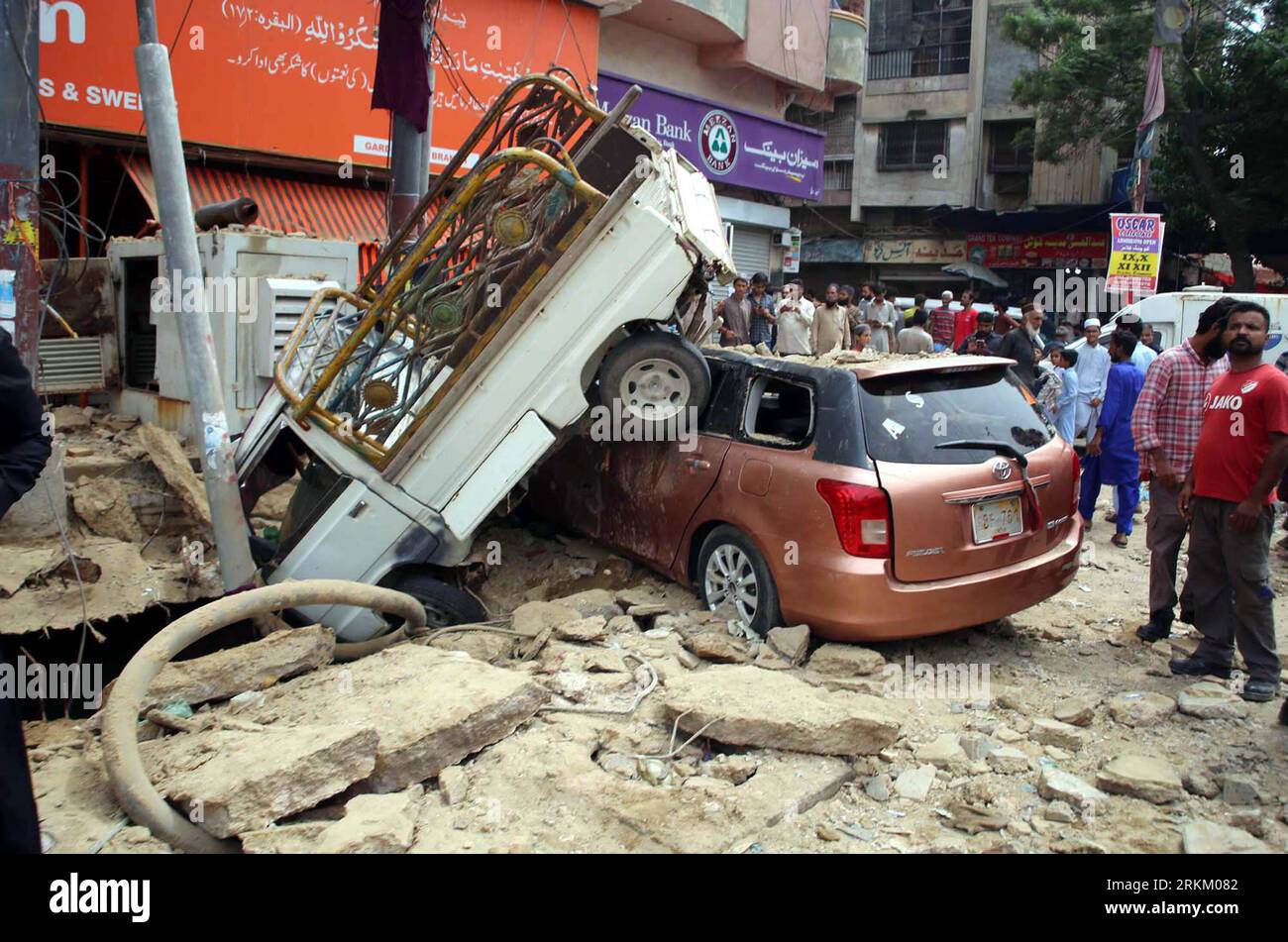 Karachi, Pakistan. 25th Aug, 2023. View of site after gas explosion in ...