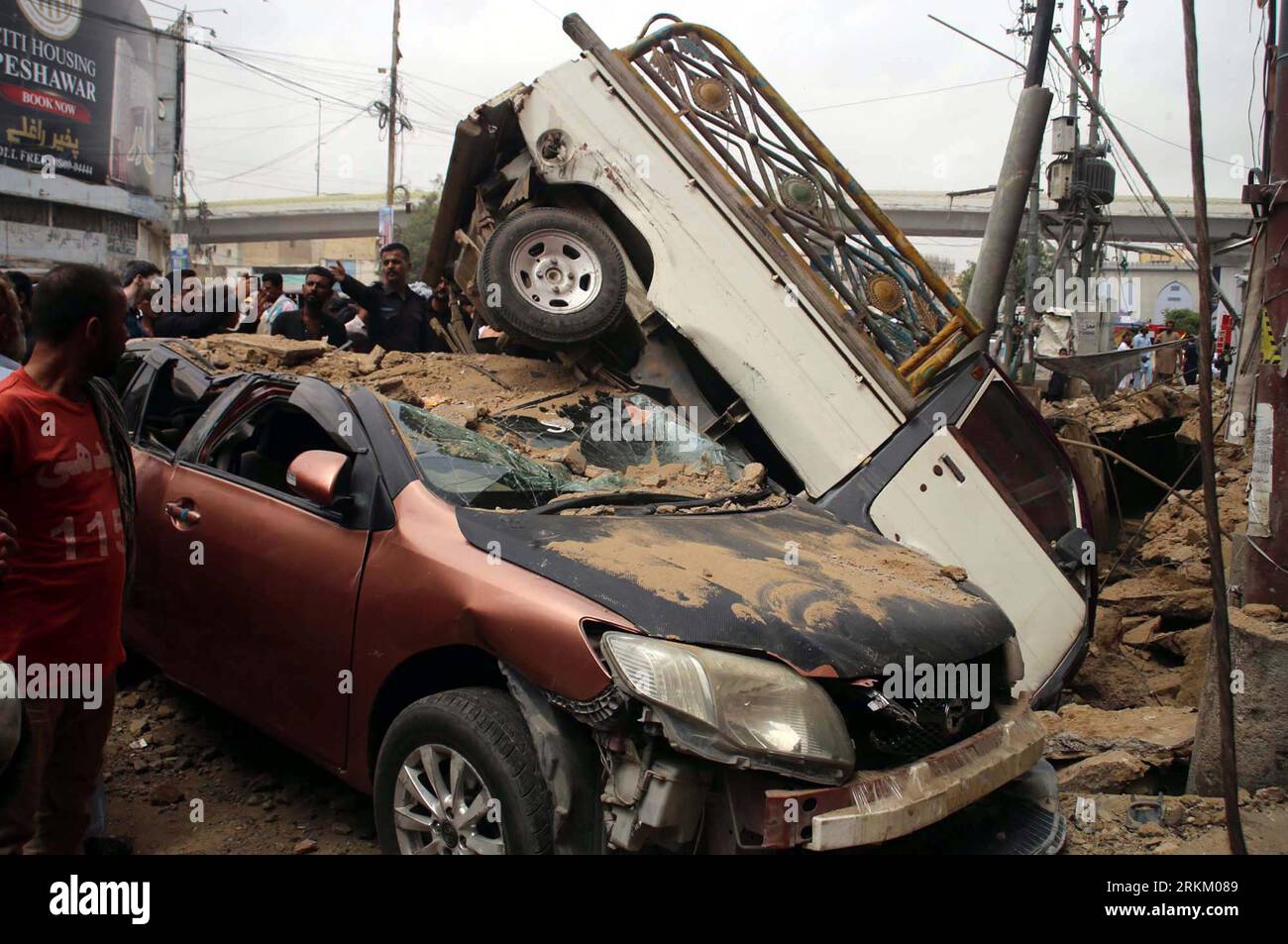 Karachi, Pakistan. 25th Aug, 2023. View of site after gas explosion in ...