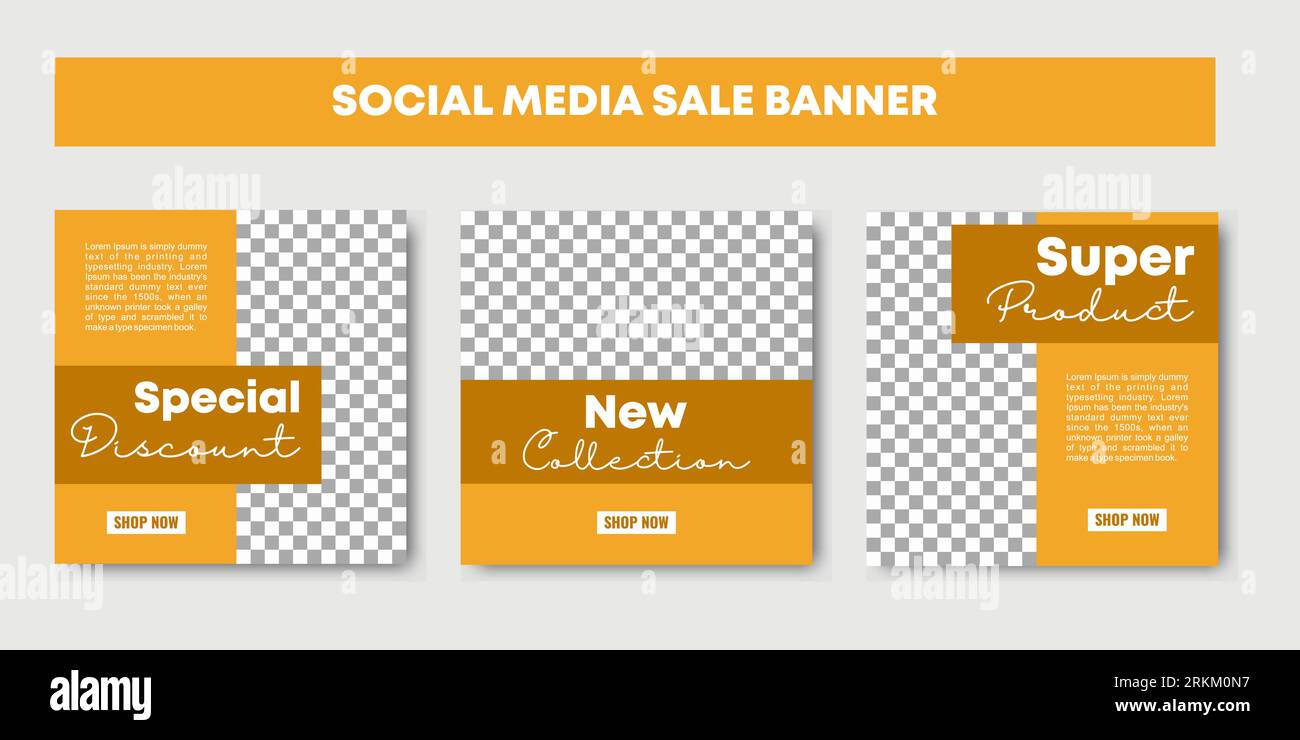 sale social media post design templates vector set, backgrounds Stock ...