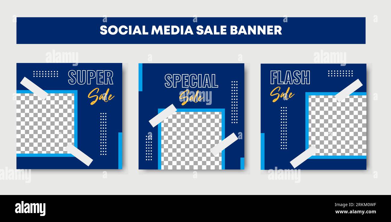 sale social media post design templates vector set, backgrounds Stock ...