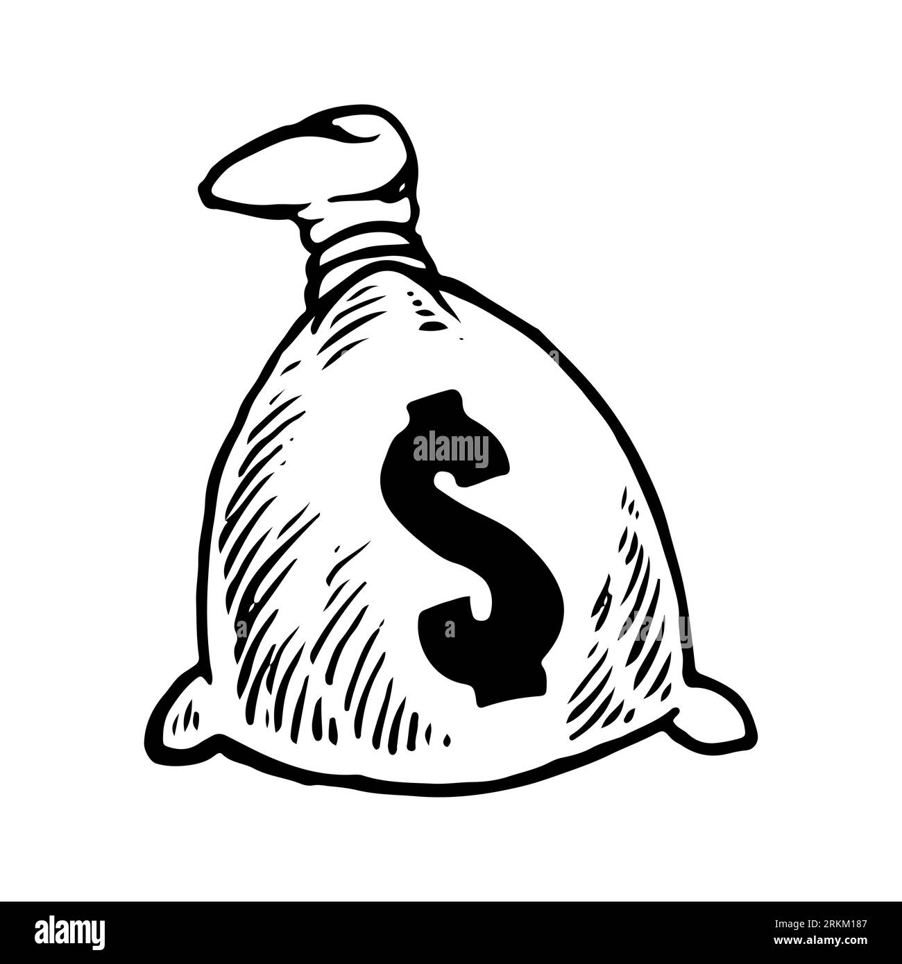 Sack of money. Save money hand drawn doodle design elements. Finance ...