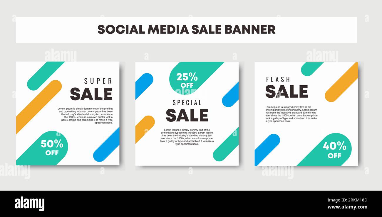 sale social media post design templates vector set, backgrounds Stock ...