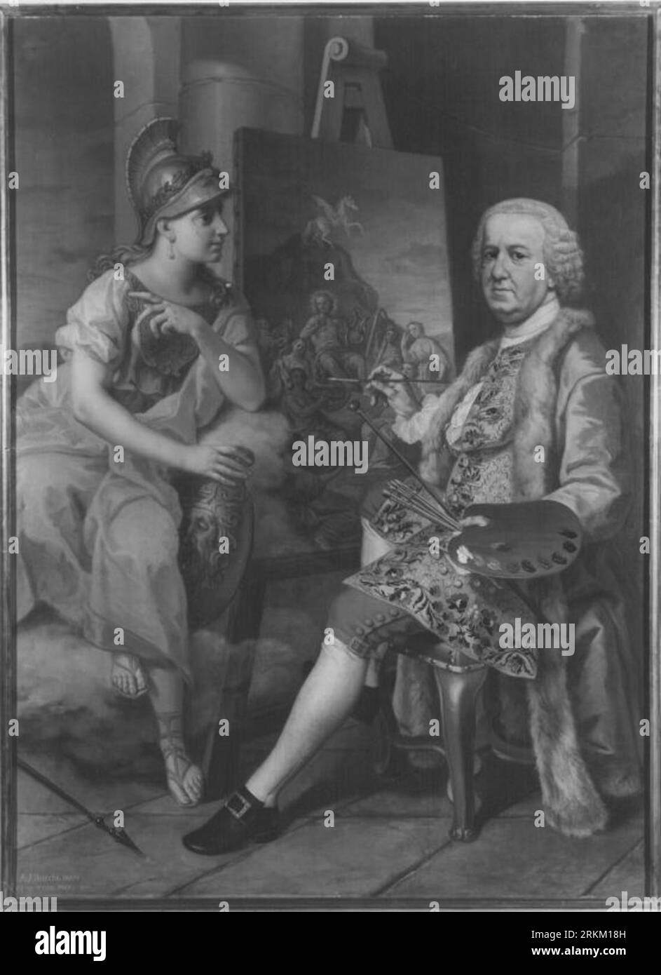 Selbstbildnis vor der Staffelei 1761 by Balthasar Augustin Albrecht ...