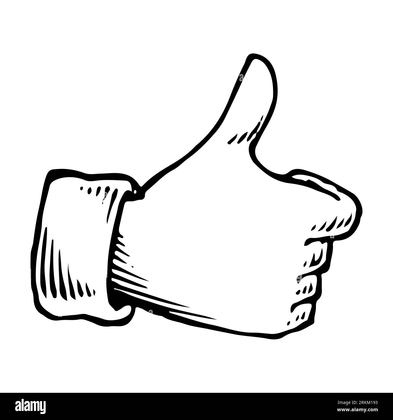 Hand drawn thumbs up. Like symbol doodle icon. Hand gesture showing ...