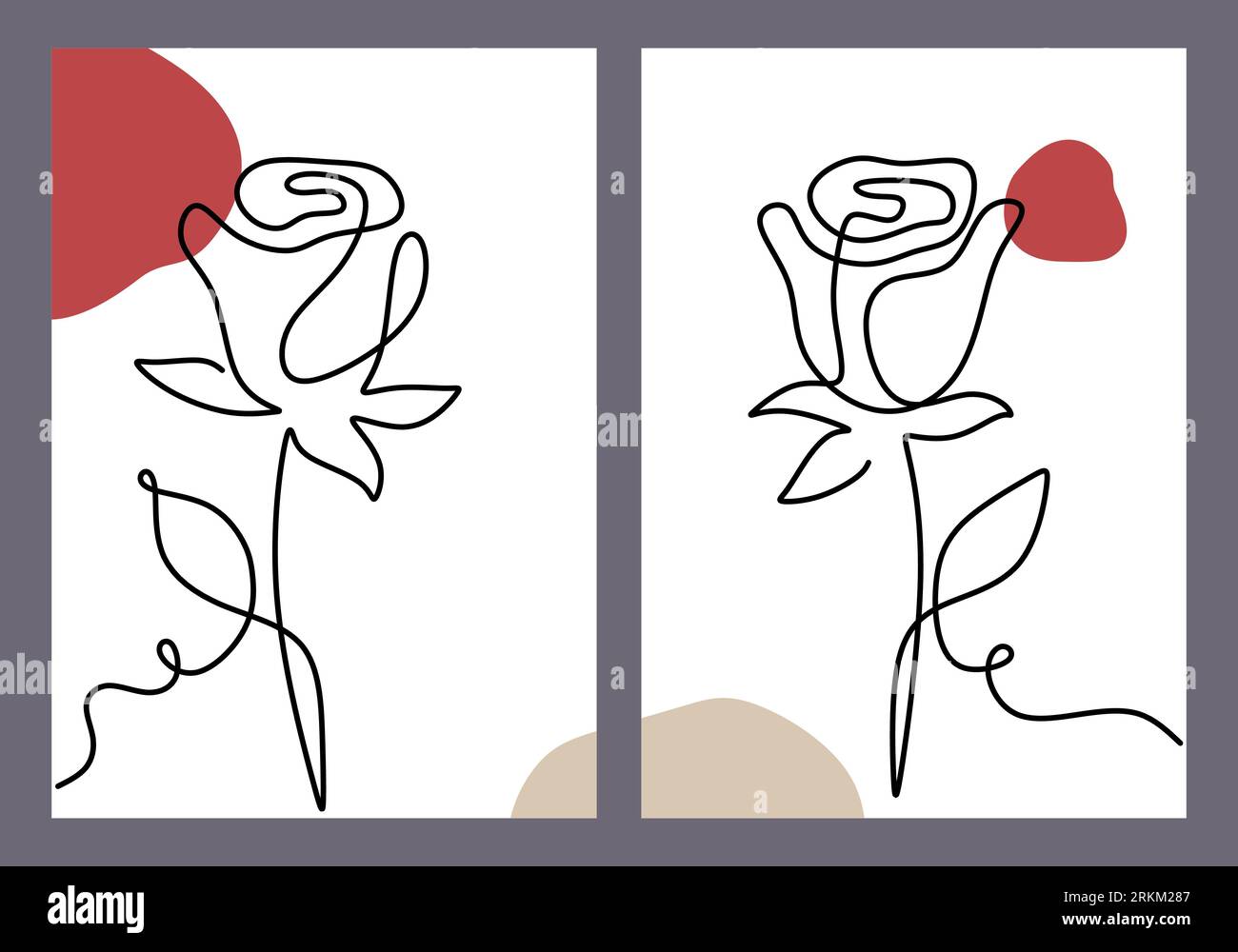 Flower Line Art Drawing Set Continuous Line Hand Drawn Minimalist
