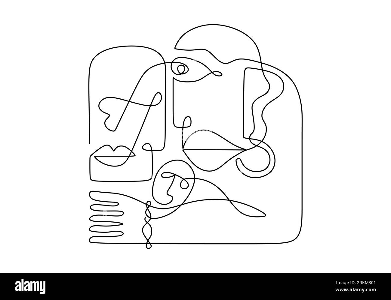 Continuous one line of abstract primordial man Stock Vector Image & Art ...