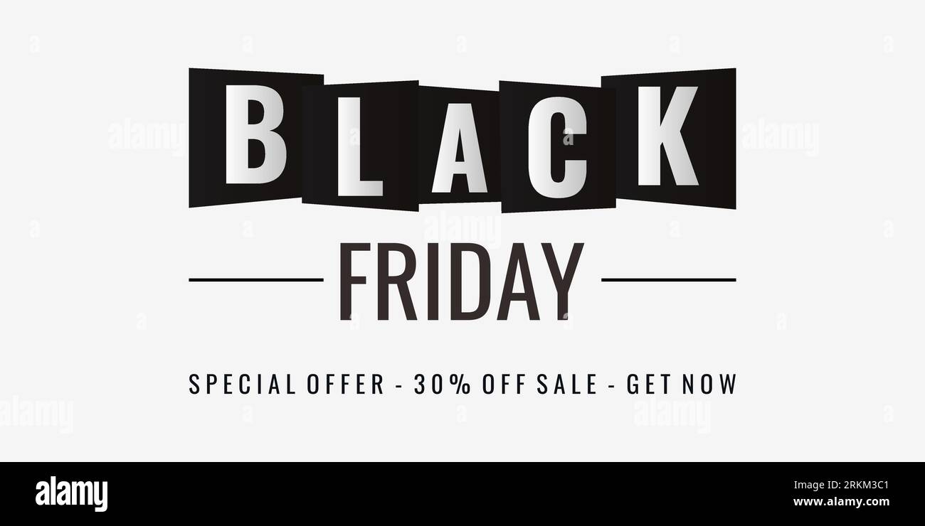 Black Friday special offer 30 percent discount. Black and white ...