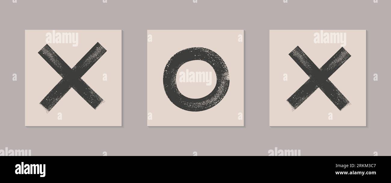 Abstract ink brush bold line geometric shapes. Grunge textured Xoxo ...