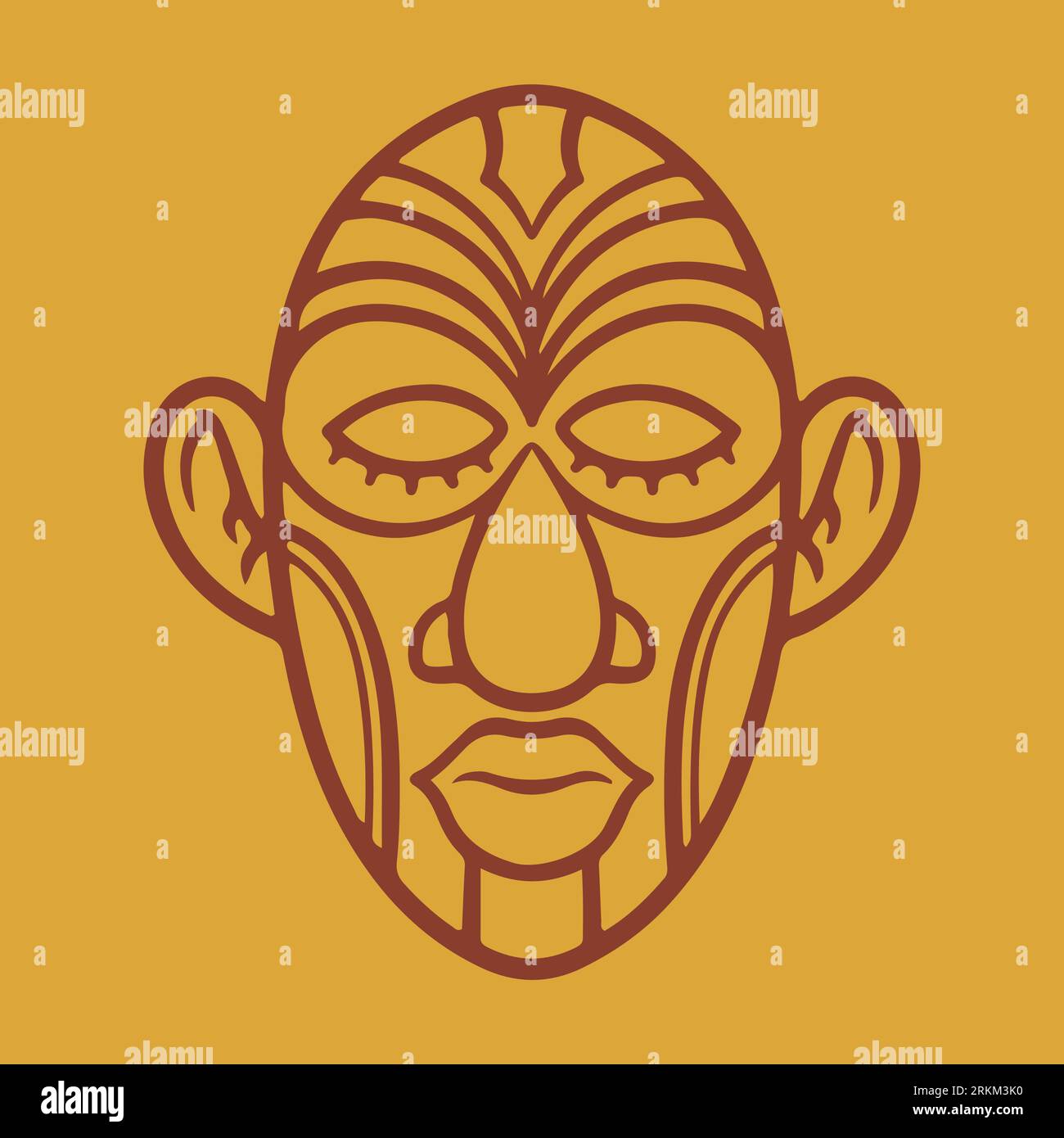 Ethnic mask icons or inca flat masks. Aboriginal ethnic culture ...