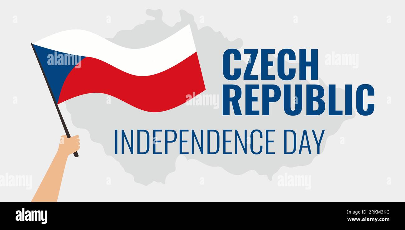 Czech republic independence day banner. Flag and map for community ...