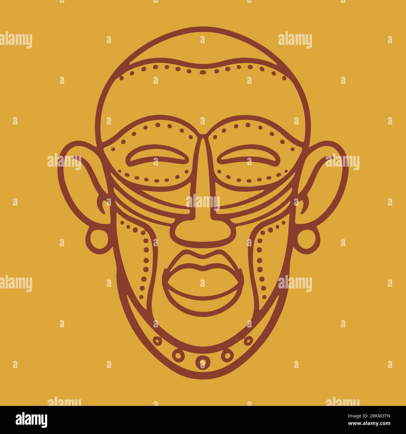 Cartoon Color African Ethnic Tribal Masks Icon. Native tribal and ...
