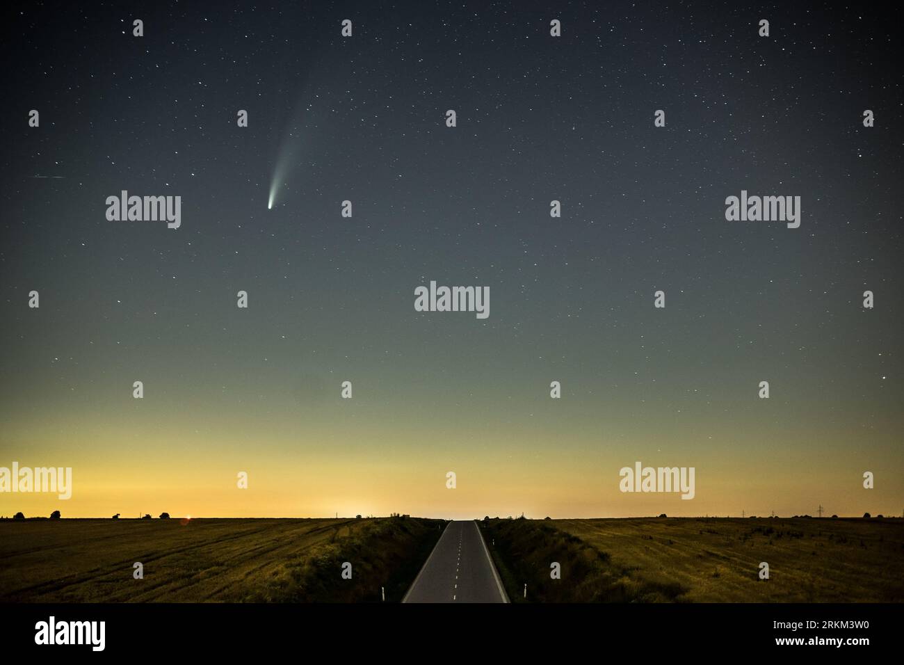 neowise comet over road - comets, meteors, cosmos, neowise, planets ...