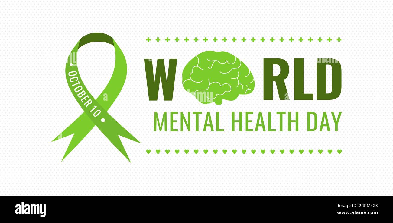 world mental health banner. Greeting background vector illustration ...