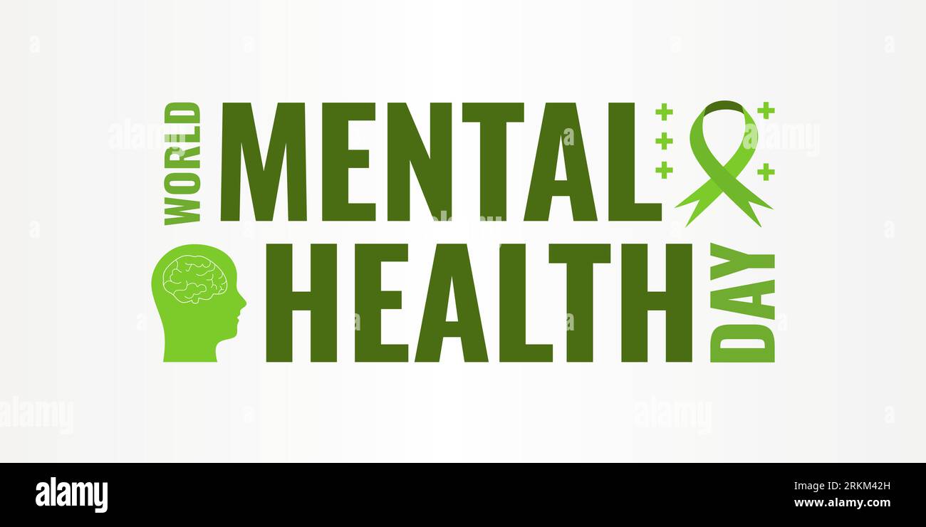 world mental health banner. Greeting background vector illustration ...