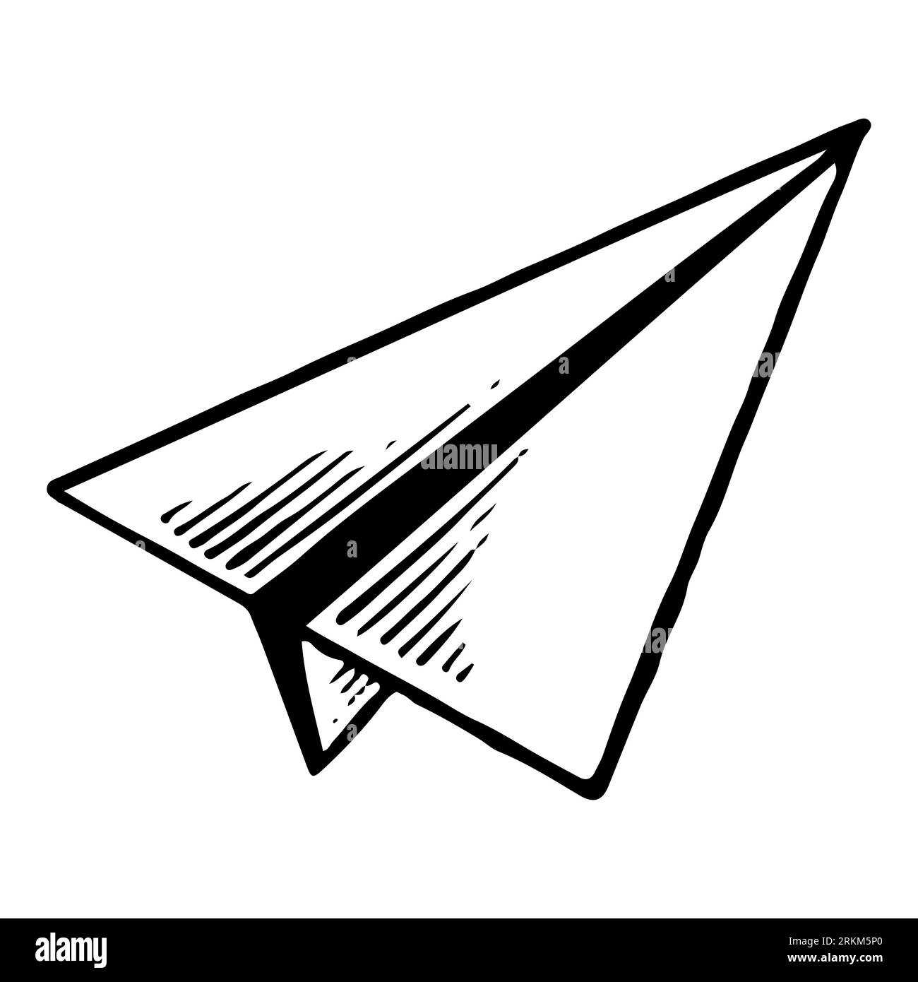 Vector paper airplane. Vector illustration of hand drawn paper plane ...