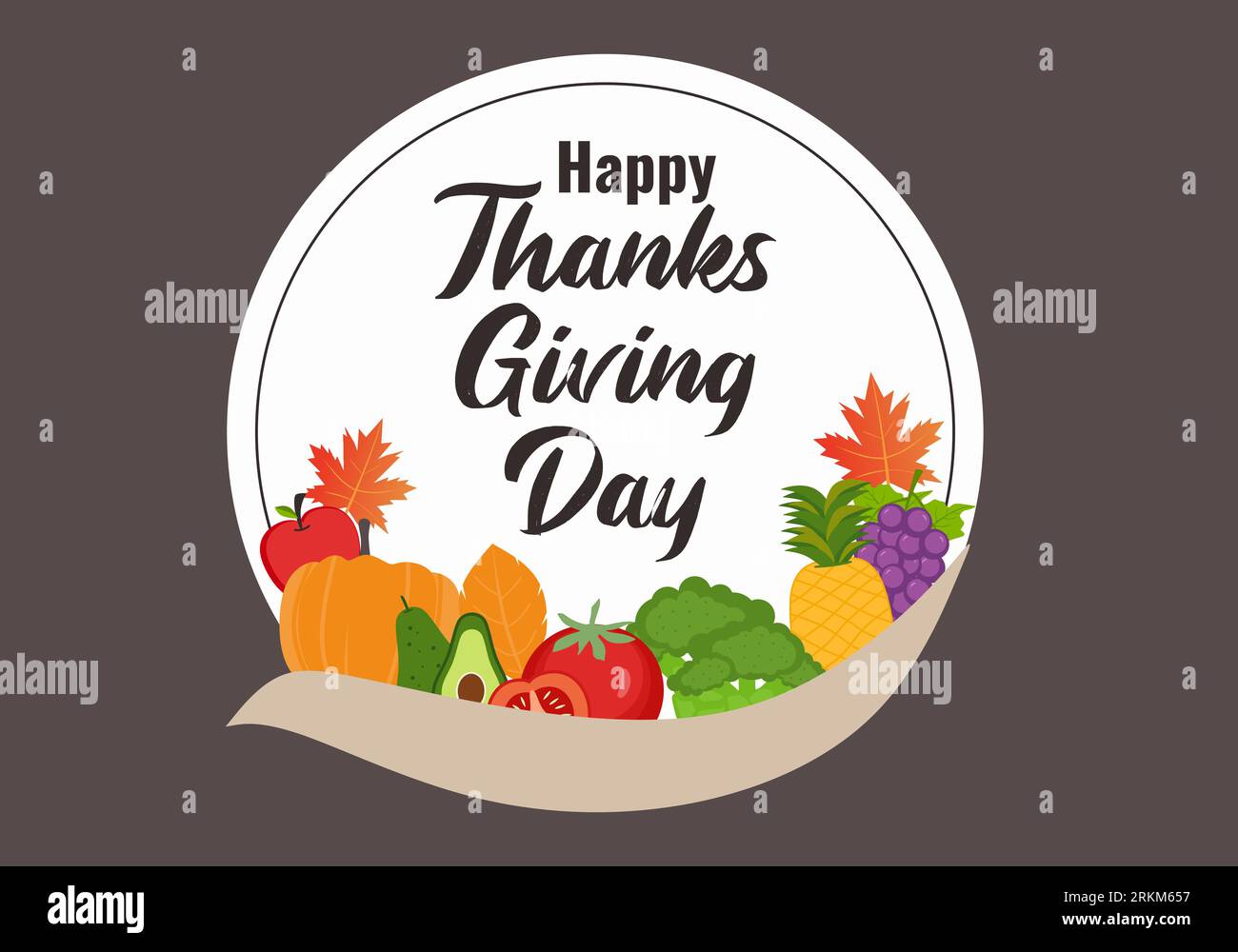 Thanksgiving message with collection of autumn theme with a fruits and ...
