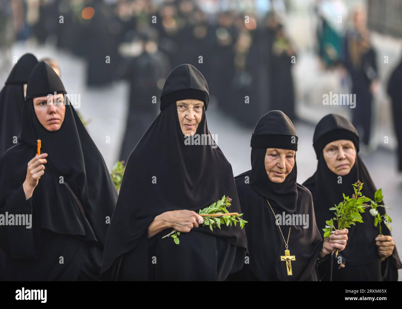 Jerusalem, Israel. 25th August 2023. A group of Greek-Orthodox nuns ...
