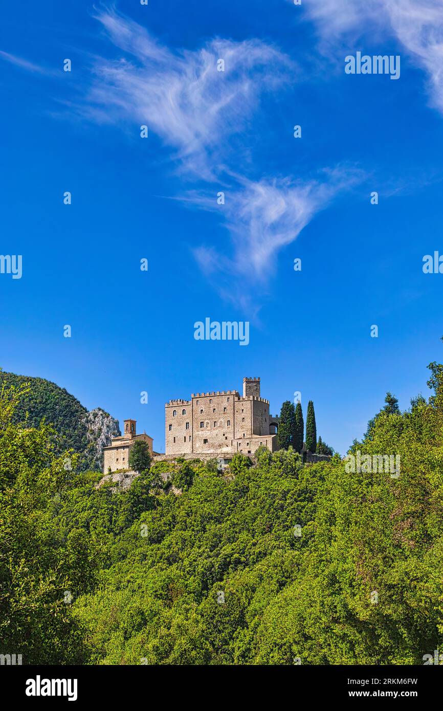 Perugia, Umbria, Italy. Antognolla Castle (13th century) is an imposing ...